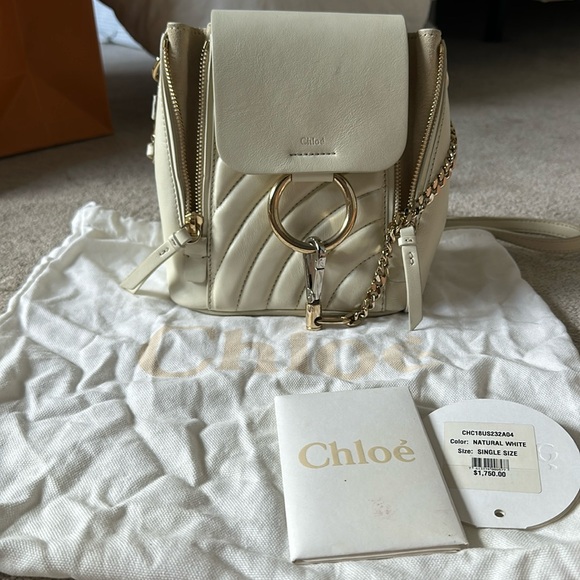 Chloe | Bags | Chloe Mini Faye Backpack In Natural White | Poshmark
